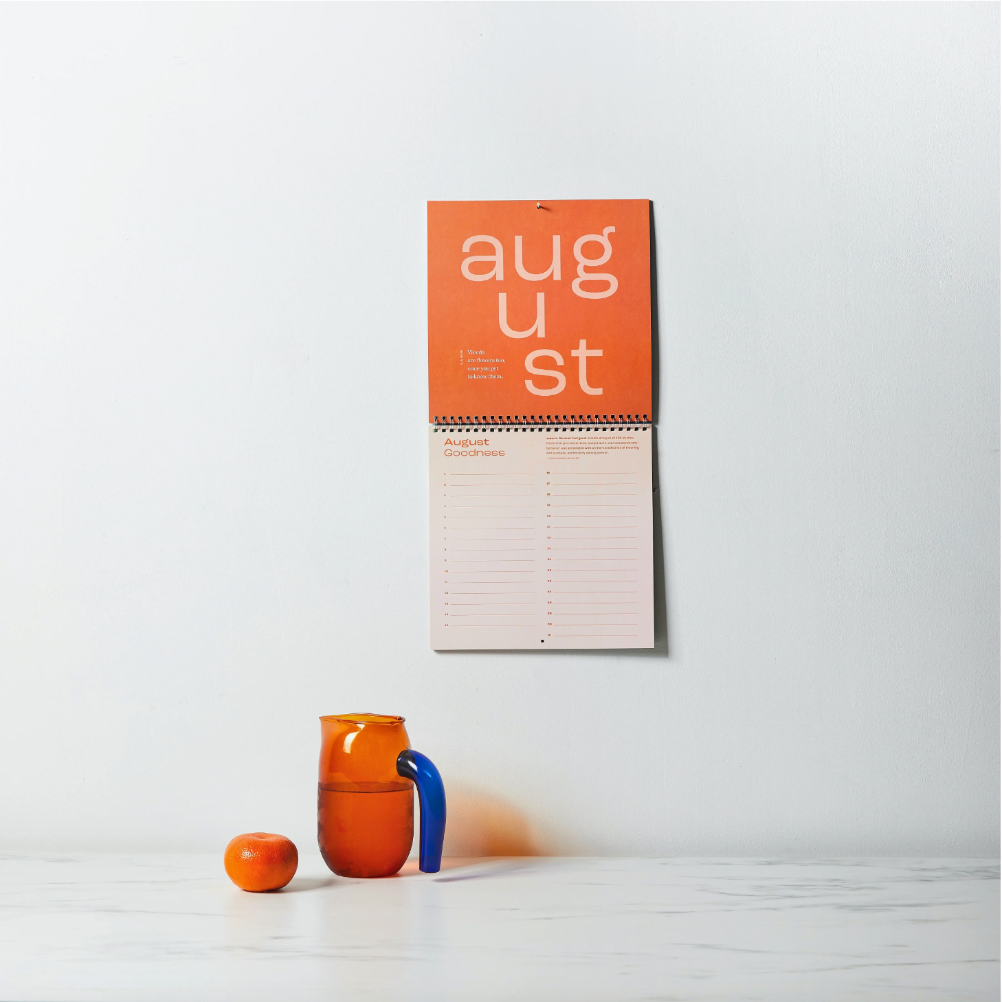 Calendar of Good Gratitude Calendar for Daily | Homebody Candle LLC